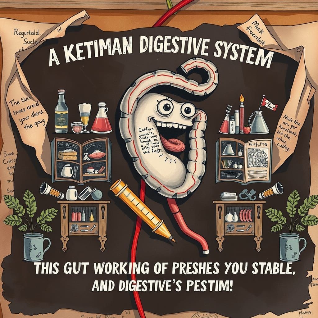 Whimsical Watercolor Diorama of Human Digestive Sy... - AI Art