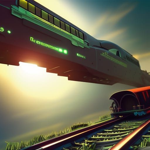 Flying Bullet Train - AI Generated Artwork - NightCafe Creator