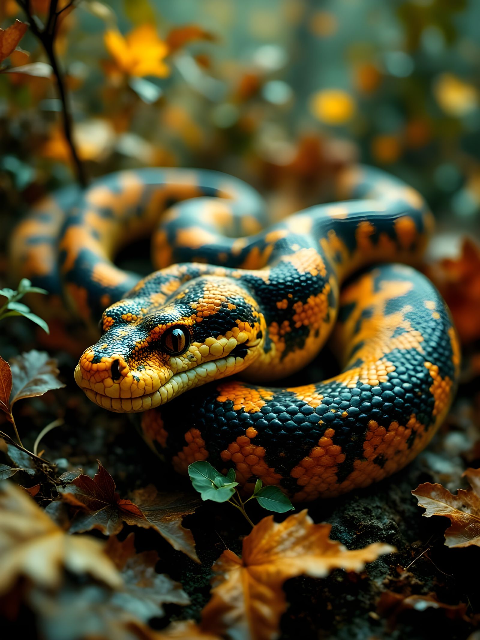 Australian Carpet Python in Dreamy Australian Land... - AI Art