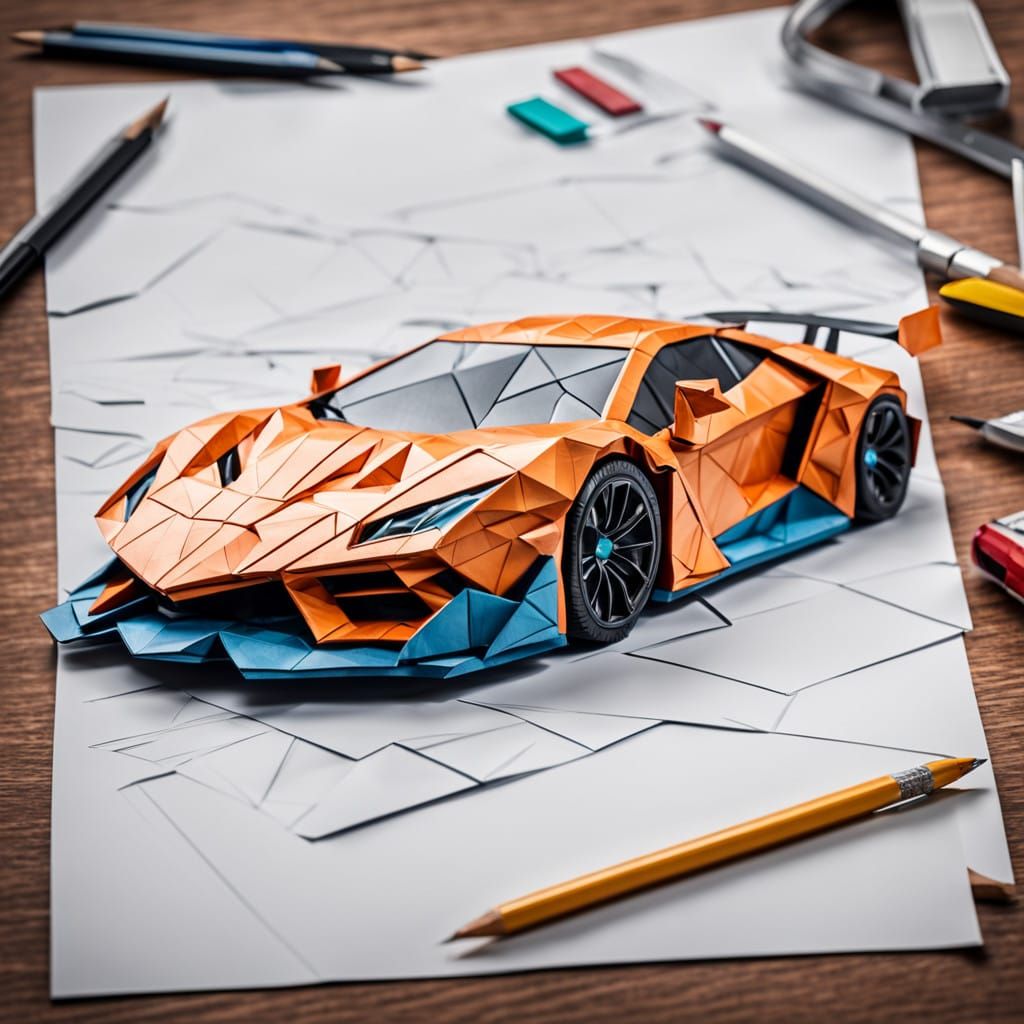 cool supercar - Origami Super Car in Paper Craft