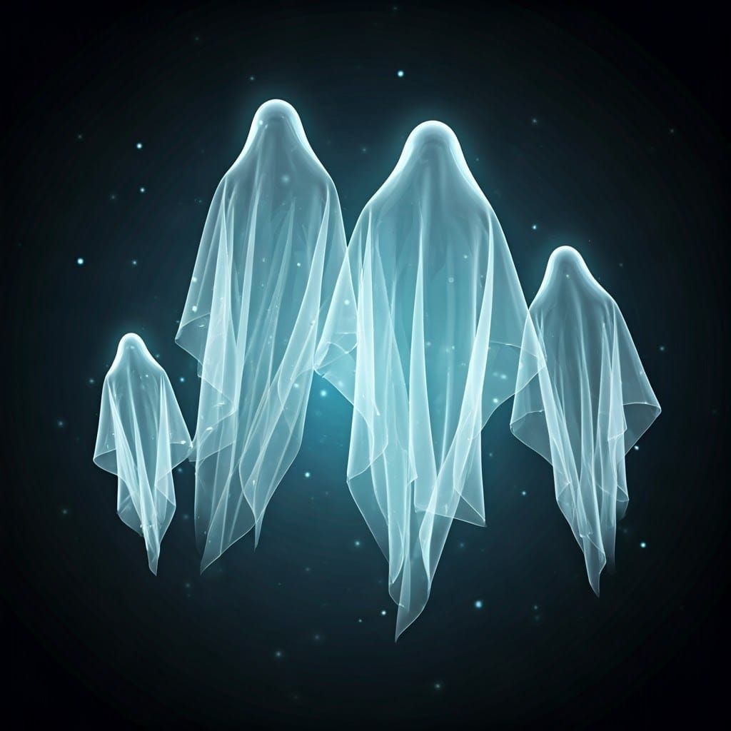 transparent ghosts - Surreal Ghosts Float in Moonlit Dreamsc...