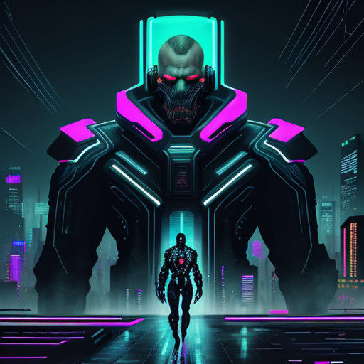 Cyberpunk Humanoid in a Thunderstorm, Harlem Renai... - AI Art