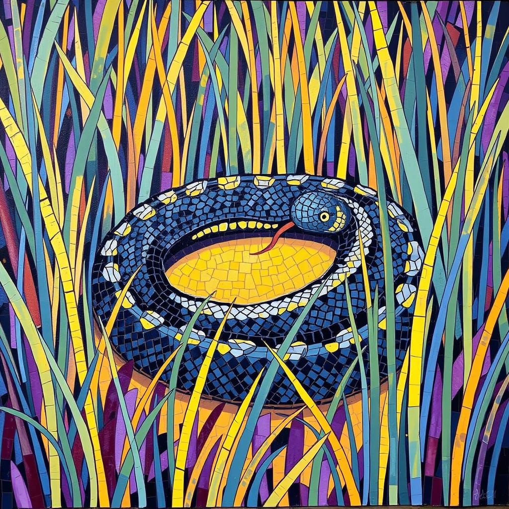 A snake resting in the long grass - A snake resting in the l...