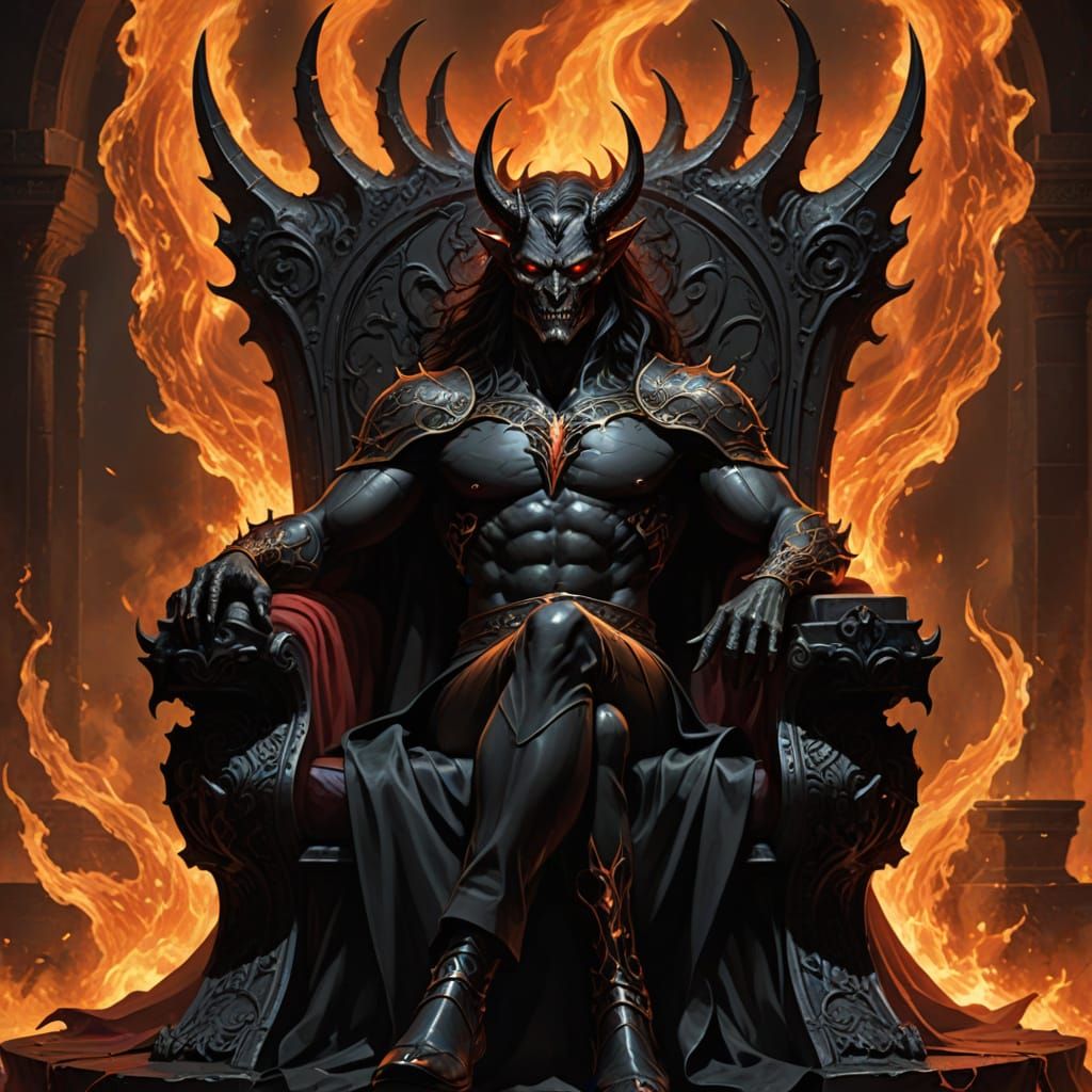 Ethereal Demon Lord Basks in Malevolent Splendor - AI Art