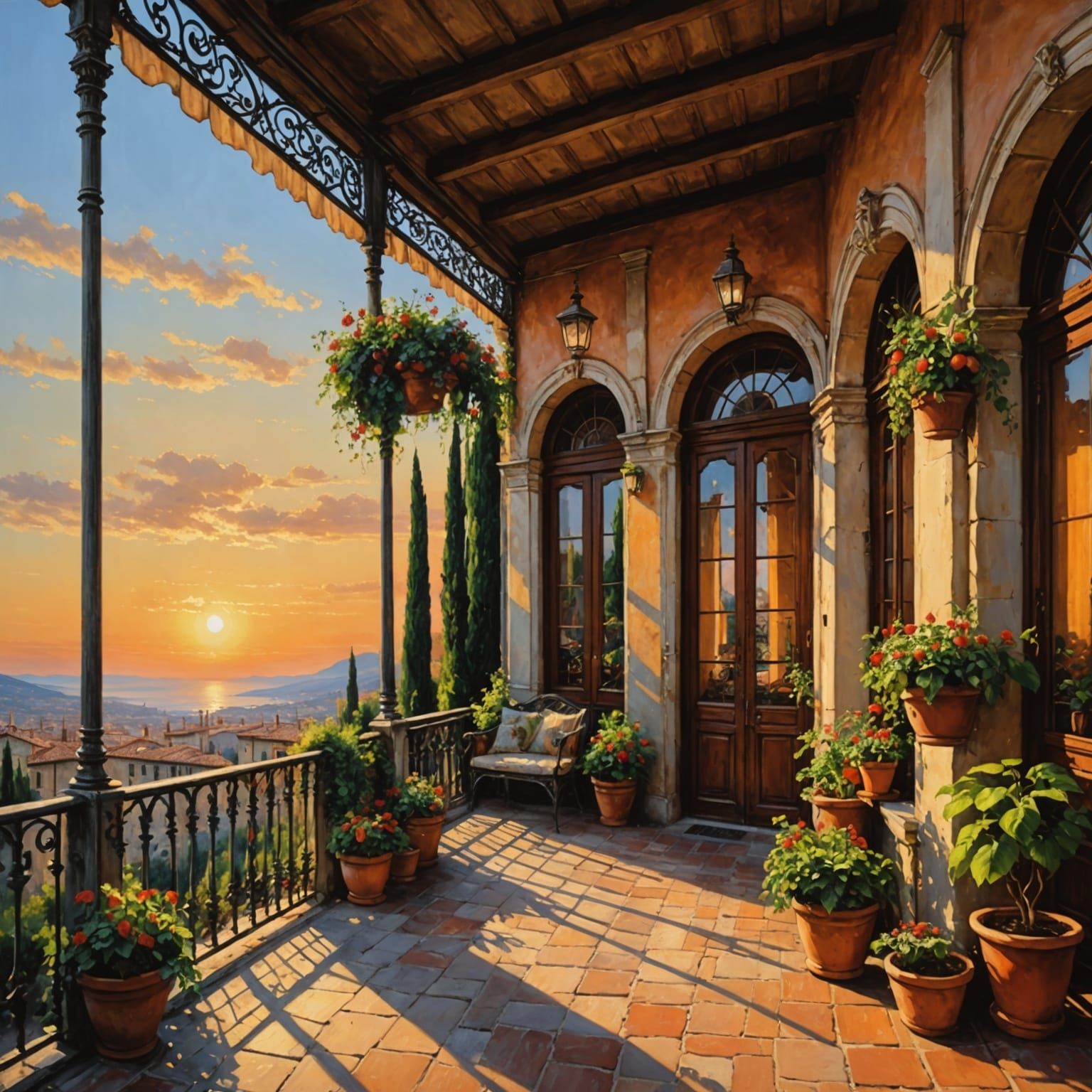 Italian Veranda - Breezy Italian Sunset Veranda