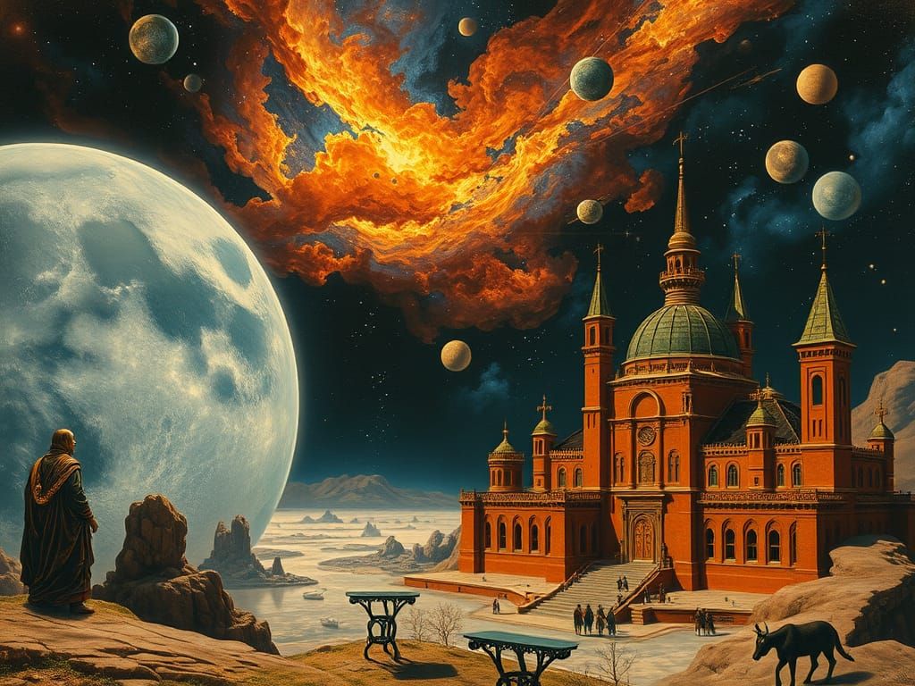 Enchanted Lunar Metropolis in Teslapunk Style - AI Art