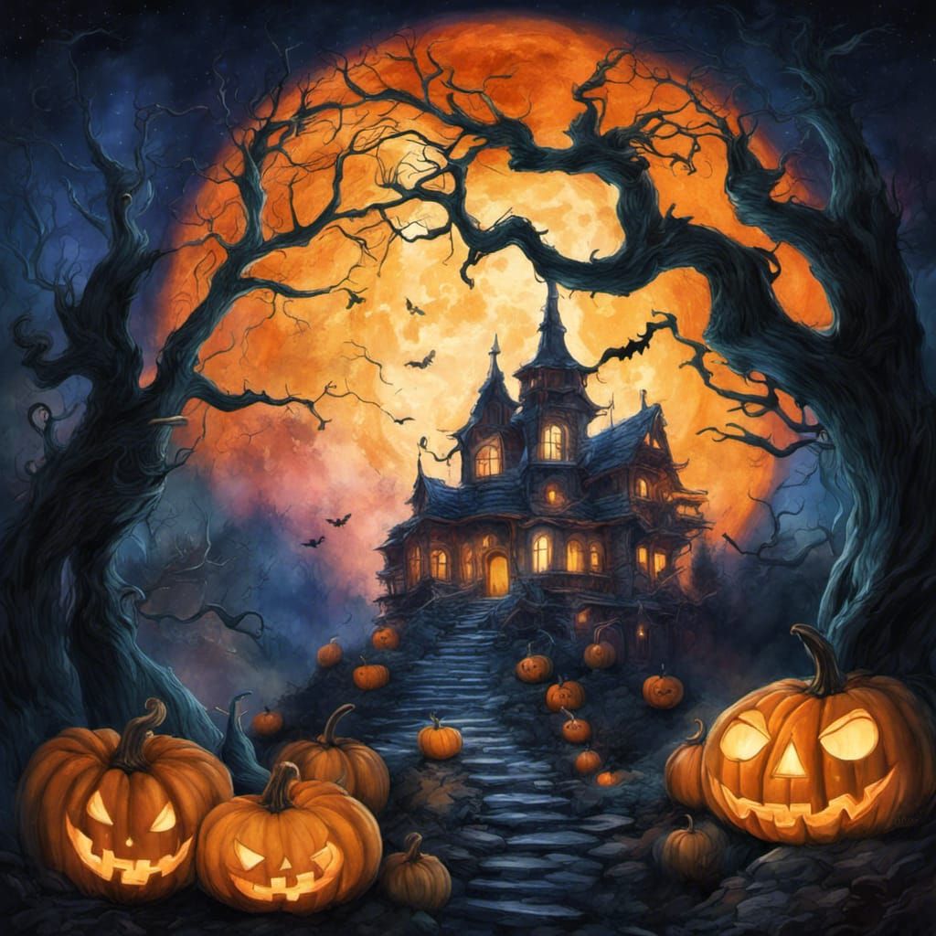 Halloween night - AI Generated Artwork - NightCafe Creator