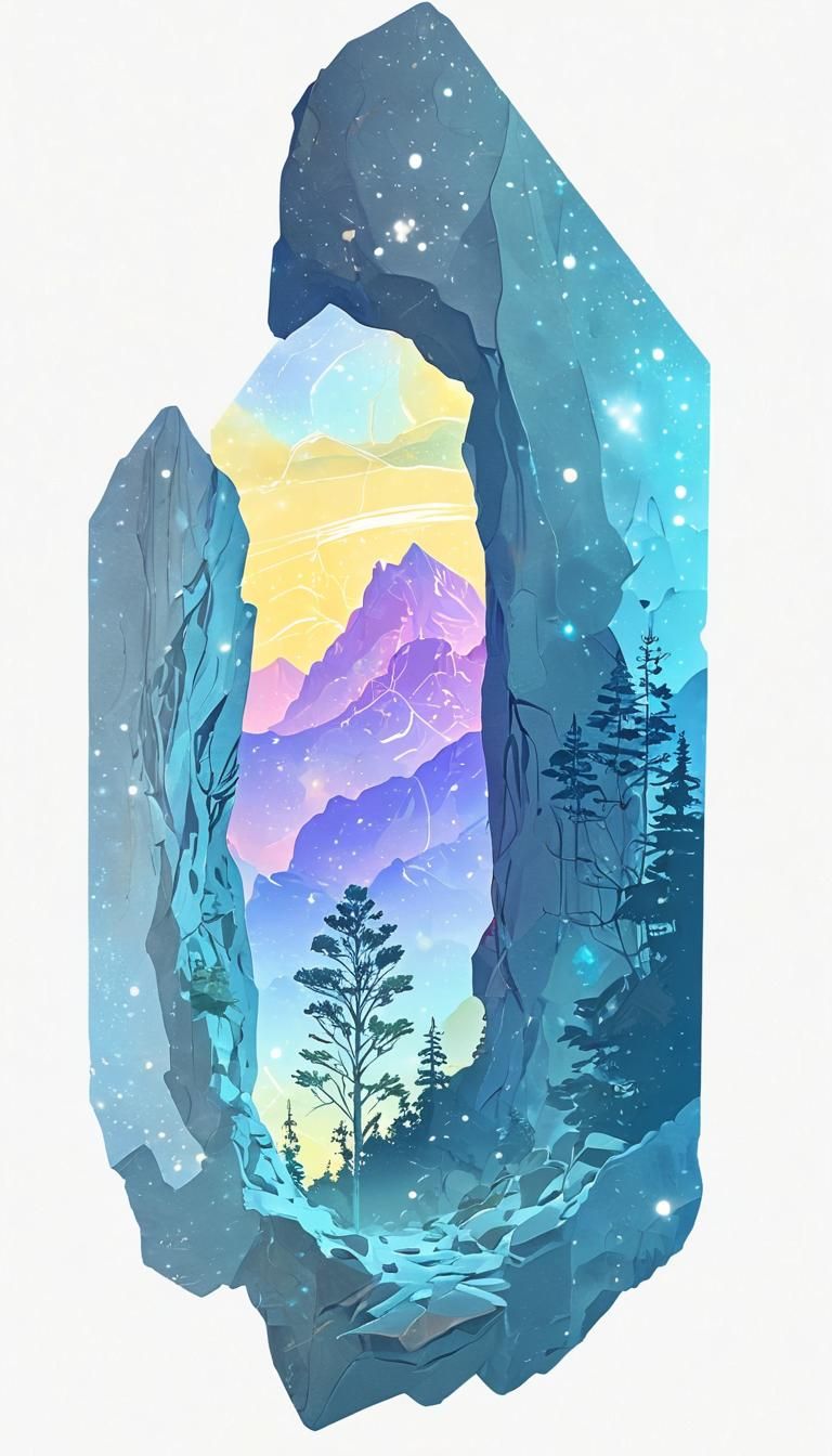 Inverted alternative reality and nature in a hollow shapes behind a ...