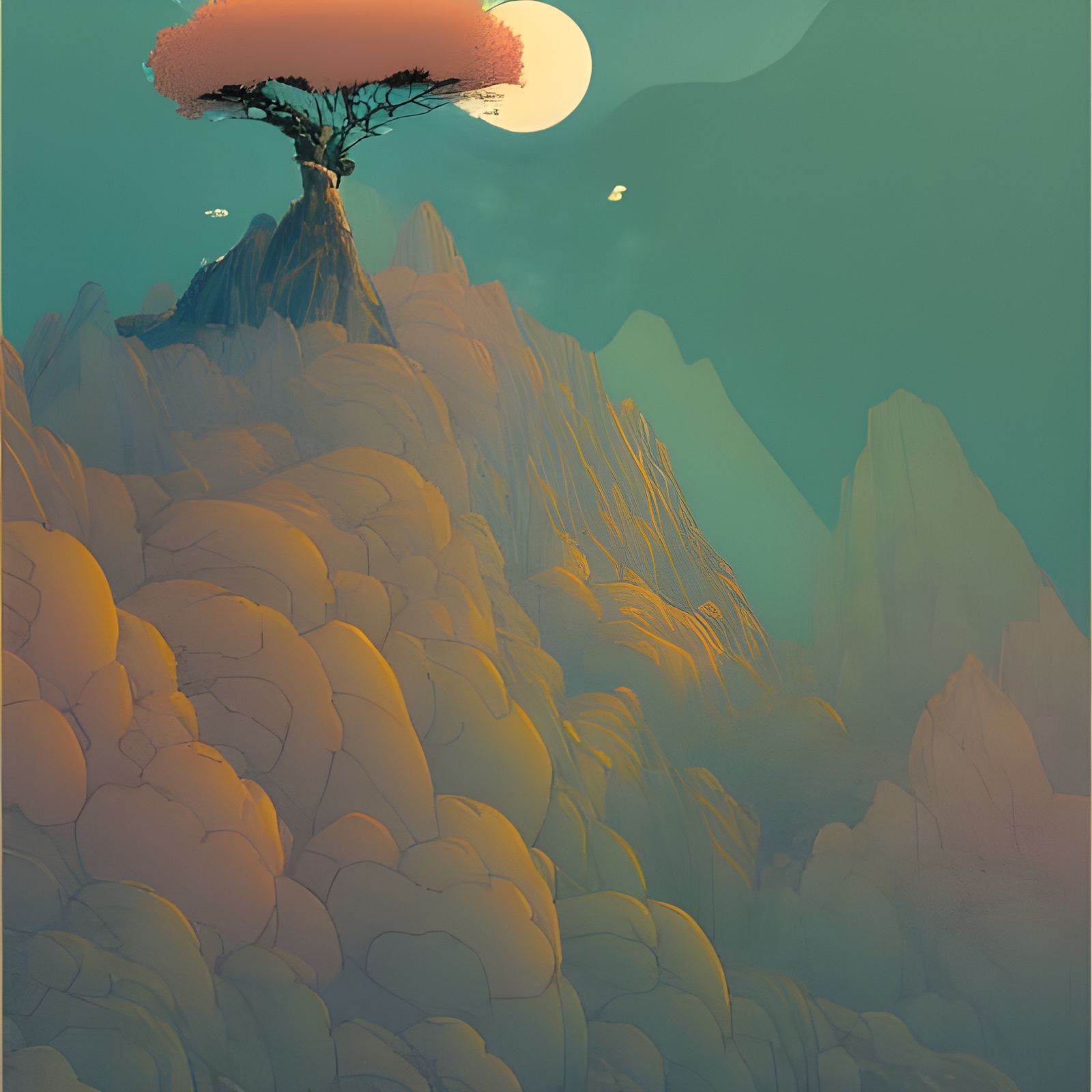 Muted Mountain - AI Generated Artwork - NightCafe Creator