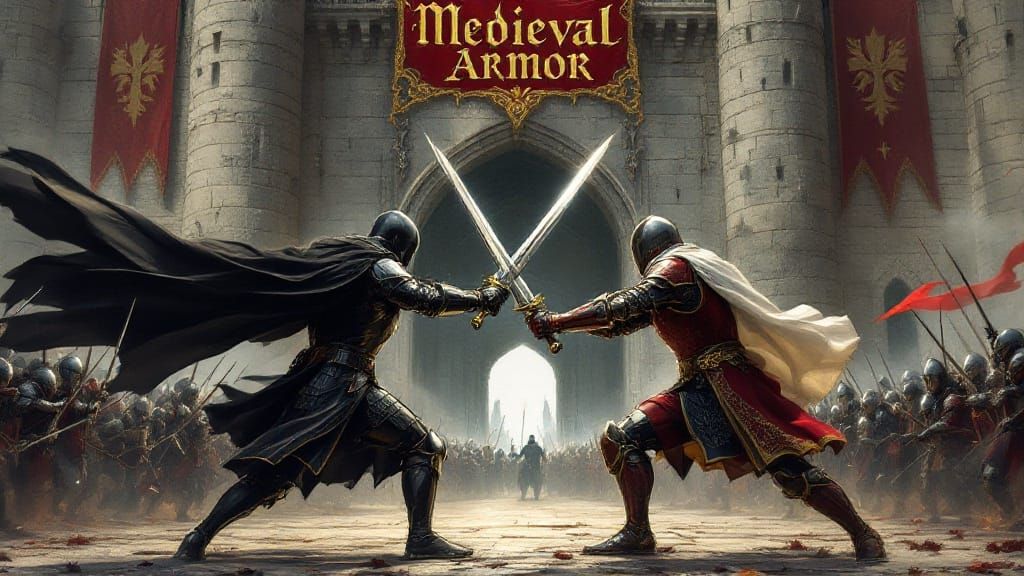 Medieval Knights Engage in a Fierce Duel Before a ... - AI Art