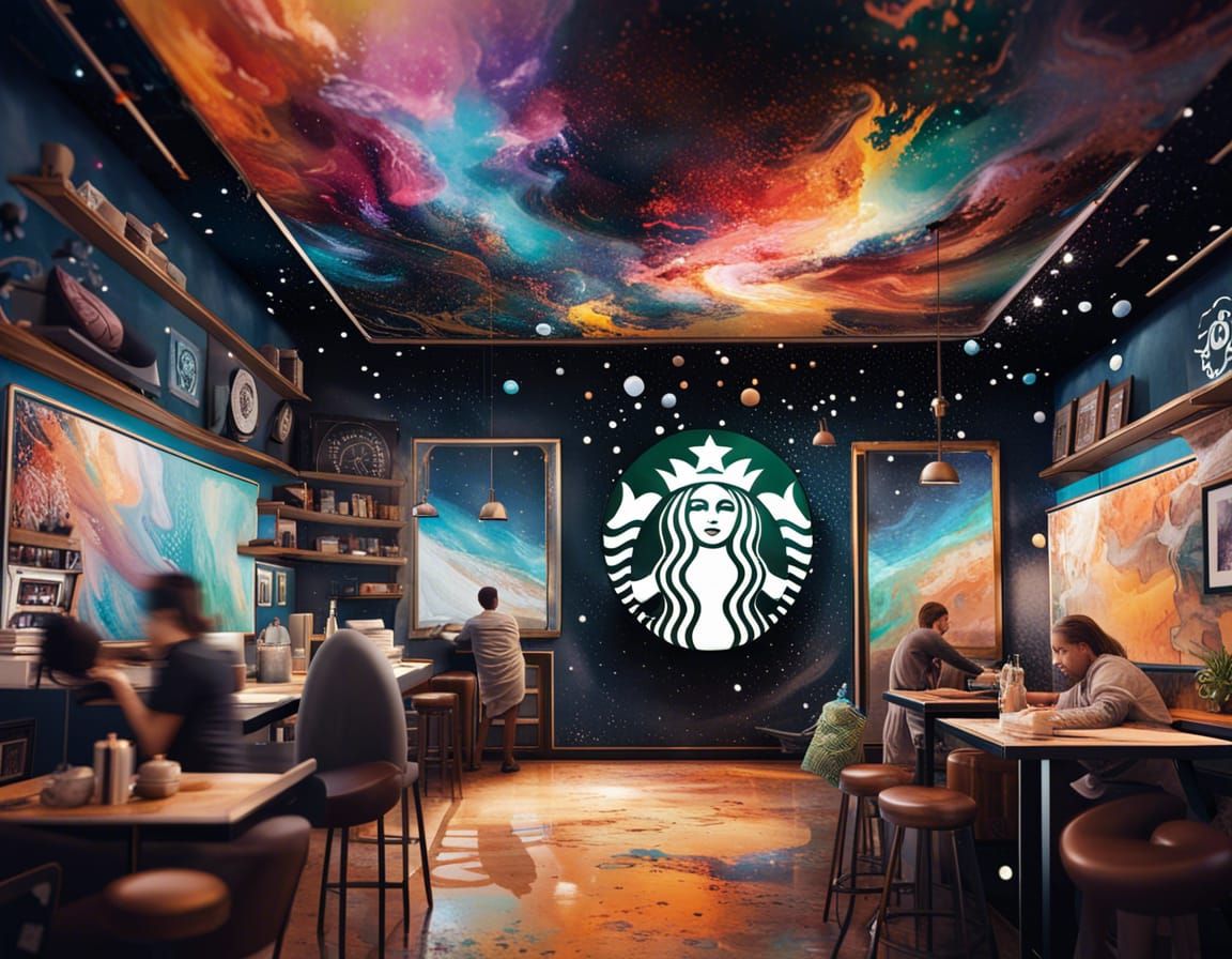 Coffee Cafe in a Space - AI Generated Artwork - NightCafe Creator
