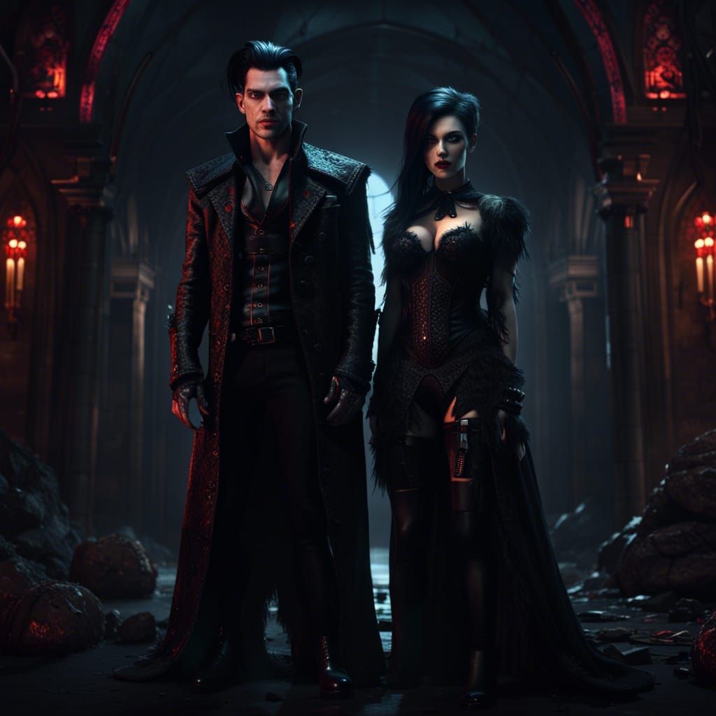 gothic duo - AI Generated Artwork - NightCafe Creator