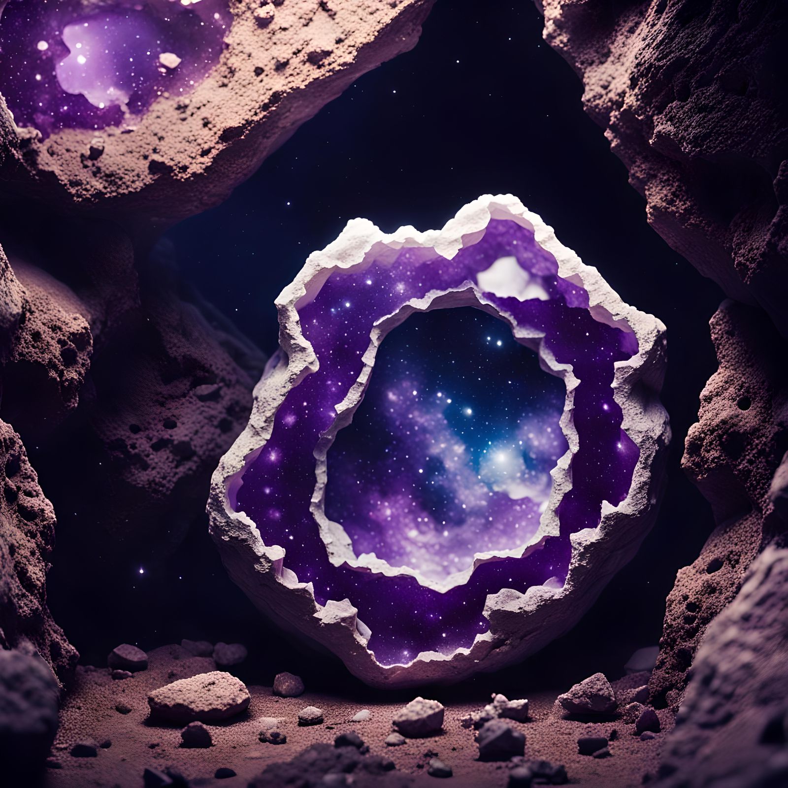 Galaxy Amethyst Geode - AI Generated Artwork - NightCafe Creator
