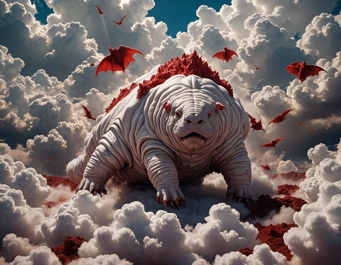 Heavenly Horror! Cloud-dwelling Tardigrade - AI Generated Artwork - NightCafe Creator