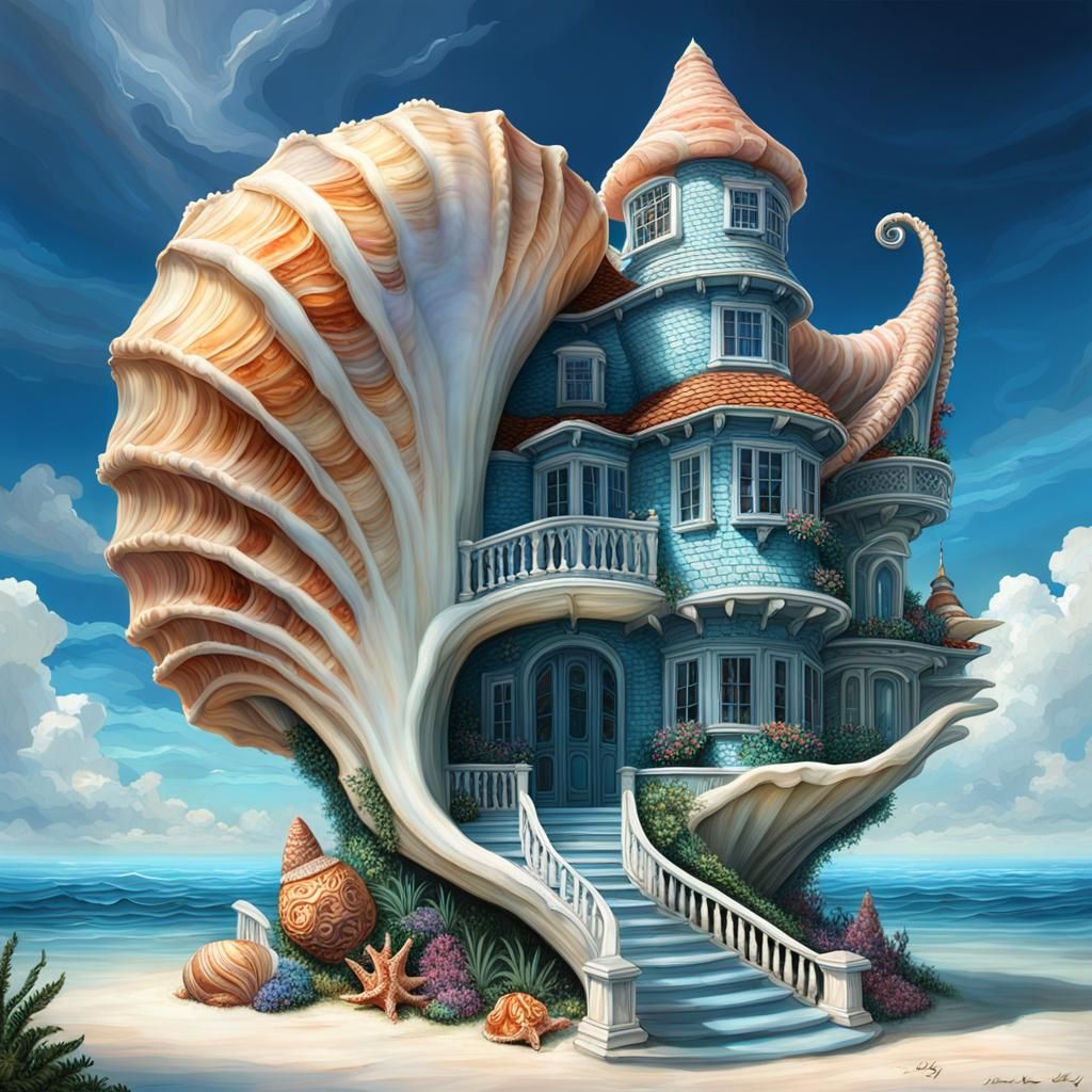 Queen Conch seashell - AI Generated Artwork - NightCafe Creator