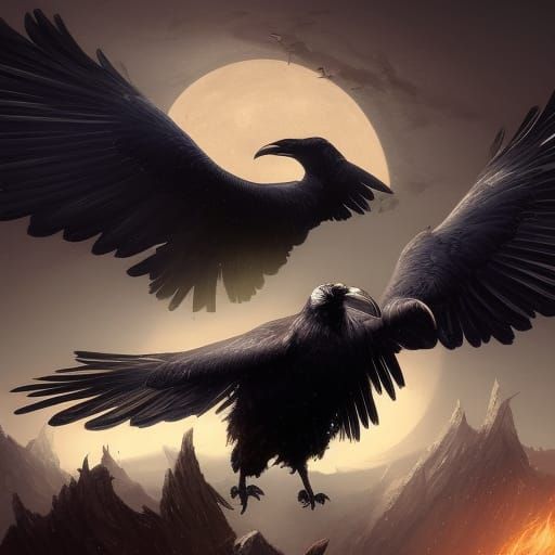 Glorious Giant Raven - AI Generated Artwork - NightCafe Creator