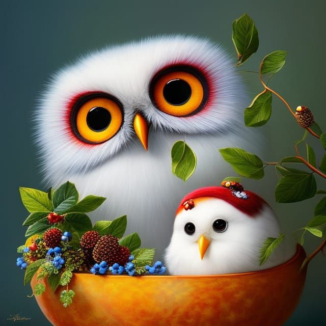 Cute owls - AI Generated Artwork - NightCafe Creator