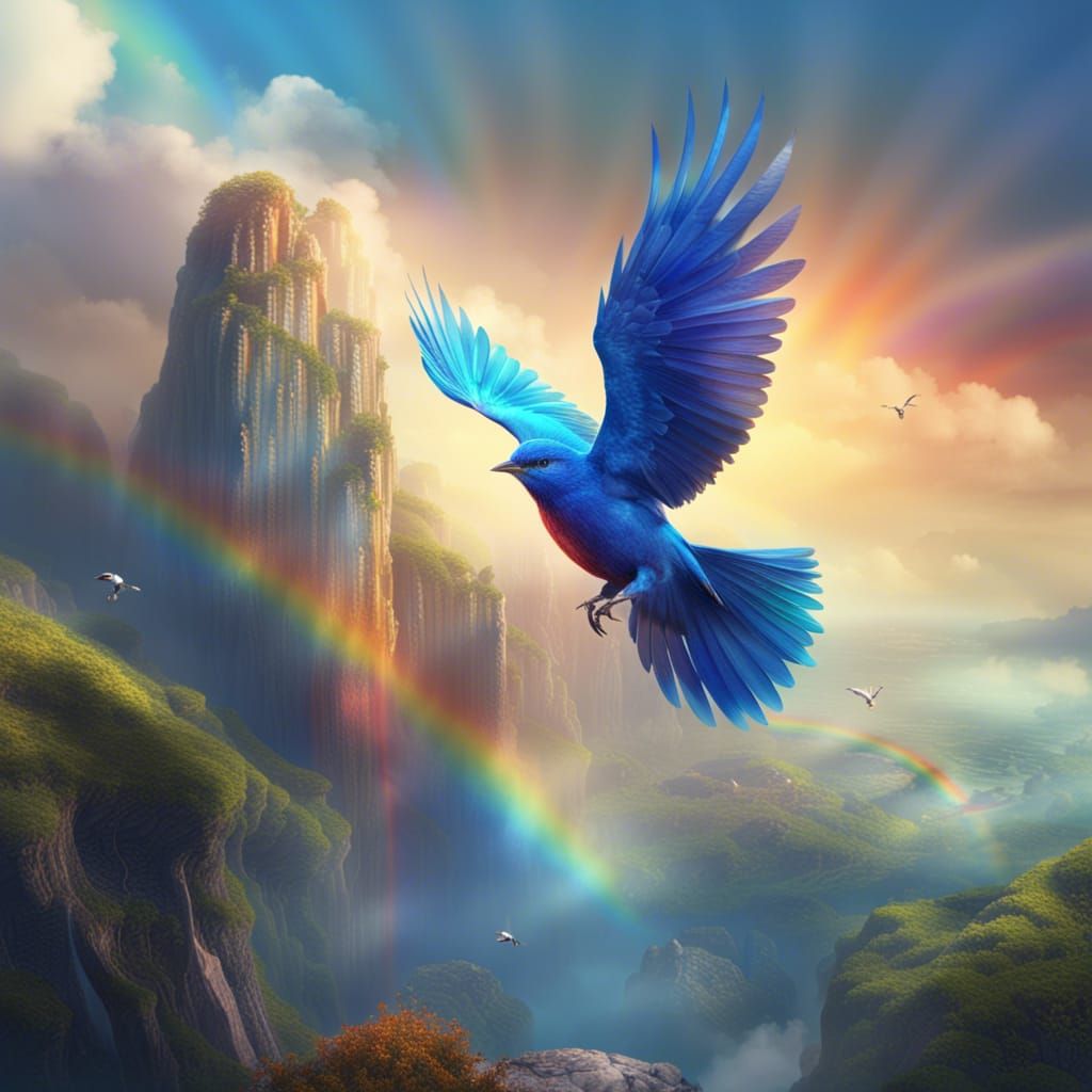 Somewhere over the rainbow Bluebirds fly… - AI Generated Artwork ...