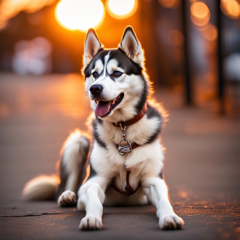 Happy Siberian Husky - AI Generated Artwork - NightCafe Creator