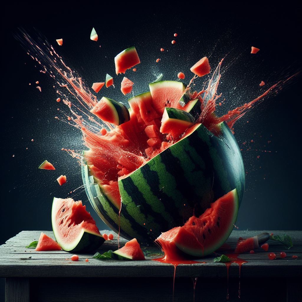 Exploding Watermelon - AI Generated Artwork - NightCafe Creator