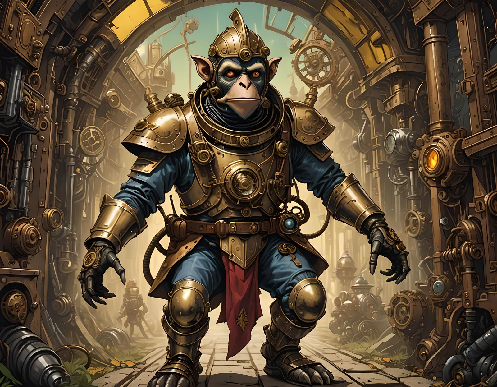Steampunk Flying Monkeys: Hold Fast! - AI Generated Artwork - NightCafe Creator