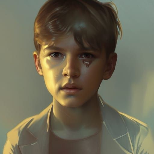 Rick Dekker of Blade Runner in grade school as a young chibi, boy - AI ...