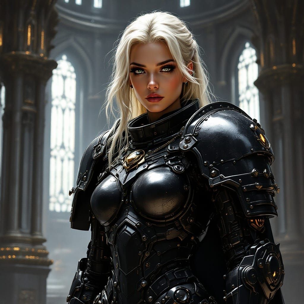 Regal Female Warhammer 40k Pilot in Intricate Sci-... - AI Art