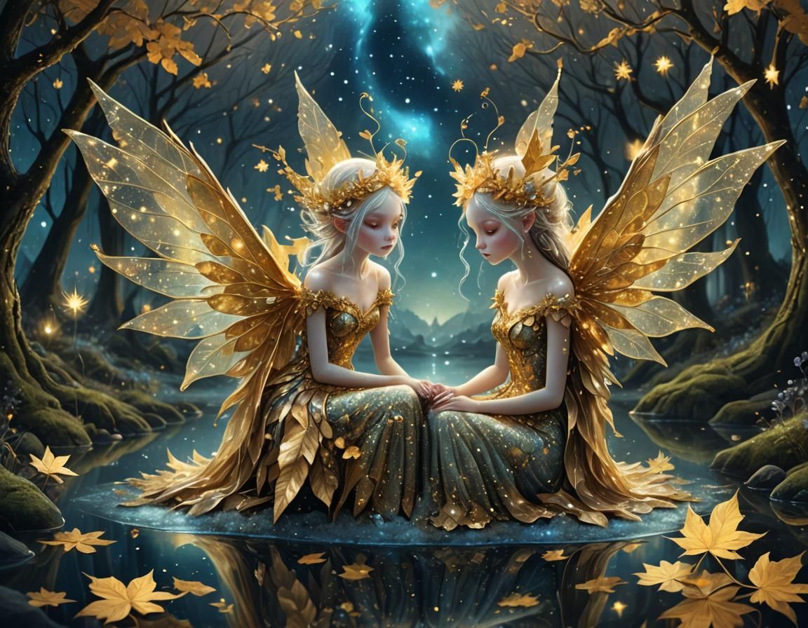 fairies in the forest - AI Generated Artwork - NightCafe Creator