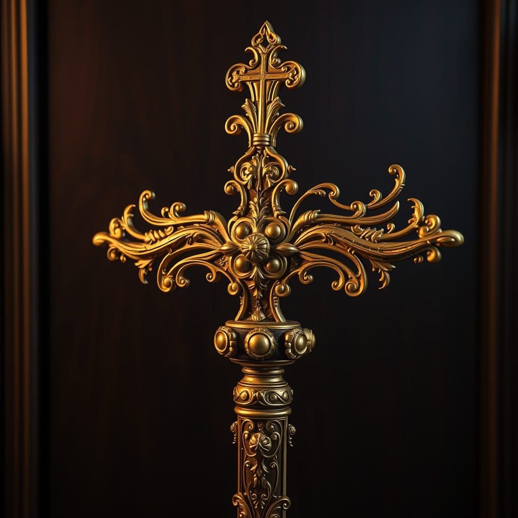 Hybrid Art Nouveau + Rococo Eastern Orthodox Bishop's Crozier