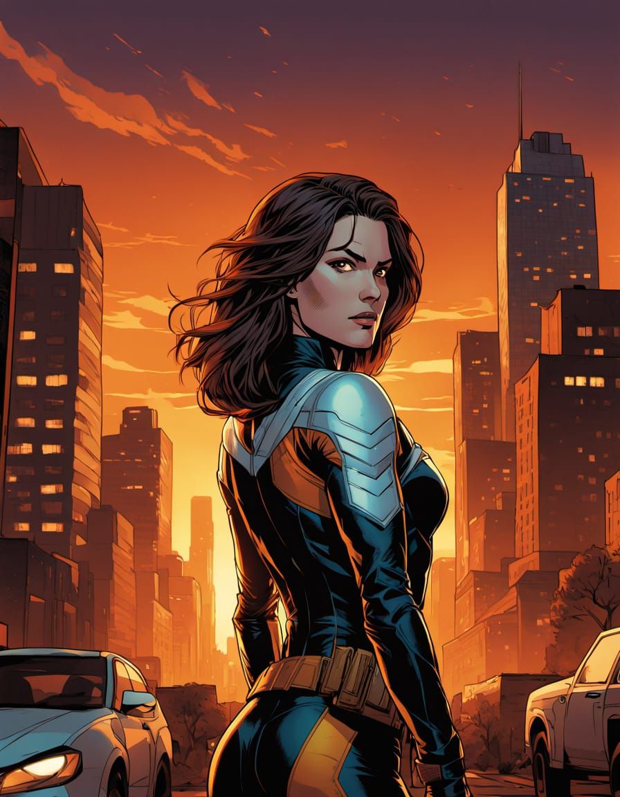 Marvel's Rogue in Cinematic Comic Book Style - AI Art
