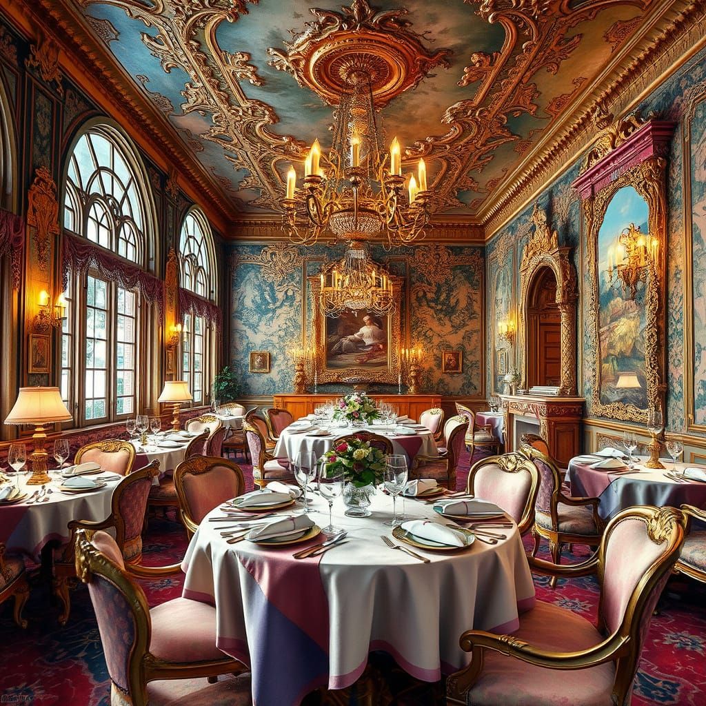 Rococo style restaurant dining room