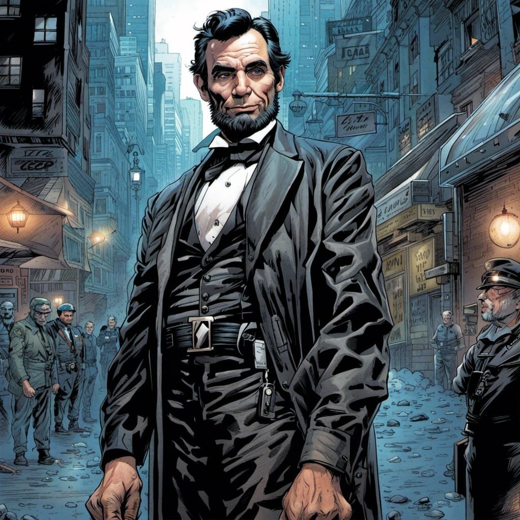 Abraham Lincoln: Time Cop, Drawn by Jim Lee - AI Generated Artwork ...