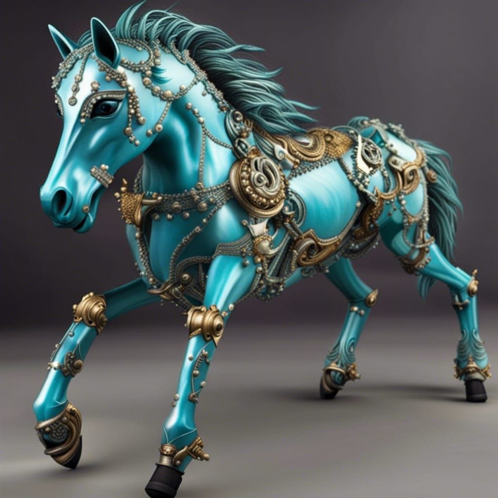 Robotic Mini horse - AI Generated Artwork - NightCafe Creator