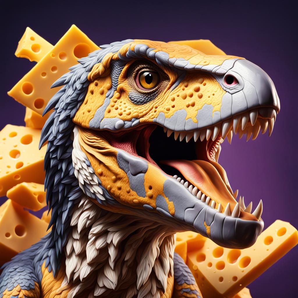 Raptor made of cheese - AI Generated Artwork - NightCafe Creator