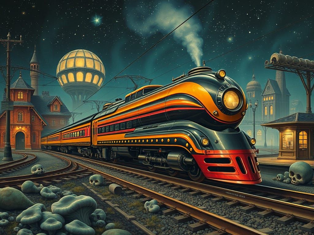 Scarlet Flyer - Hyperrealistic Futuristic Train Speeds Throu...