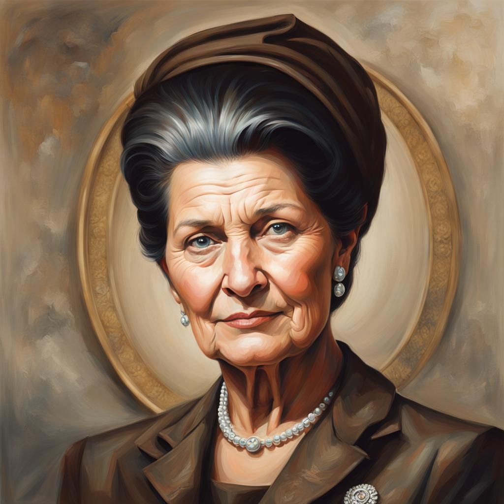 Portrait de Simone Veil a tous fait pour la femme - AI Generated ...