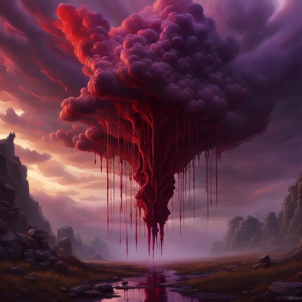Blood raining from the clouds - Blood Rain: Dark Fantasy Con...