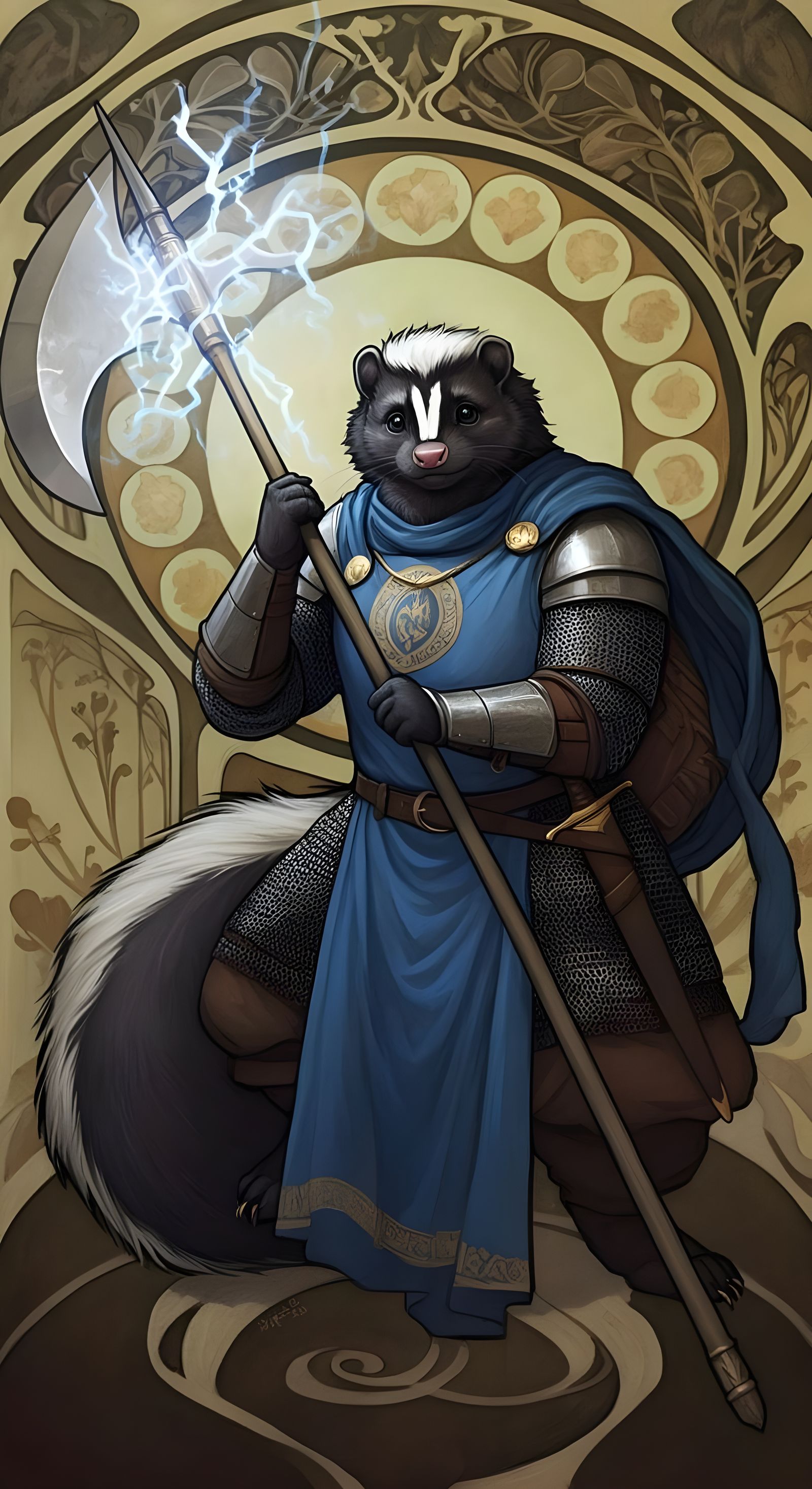 Wielding a Lightning Halberd - Anthropomorphic Skunk Wields ...