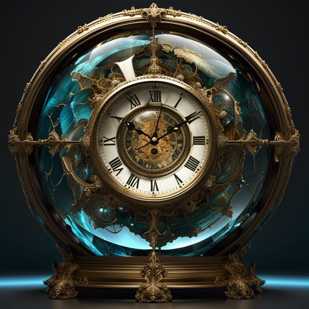 Glass Clock - AI Generated Artwork - NightCafe Creator