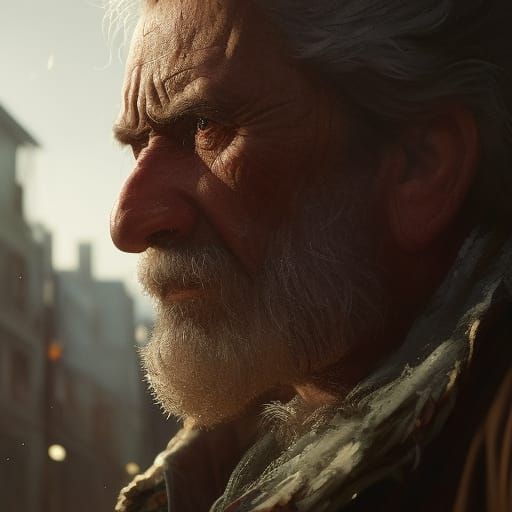 Poor man wandring the city streets - AI Generated Artwork - NightCafe ...