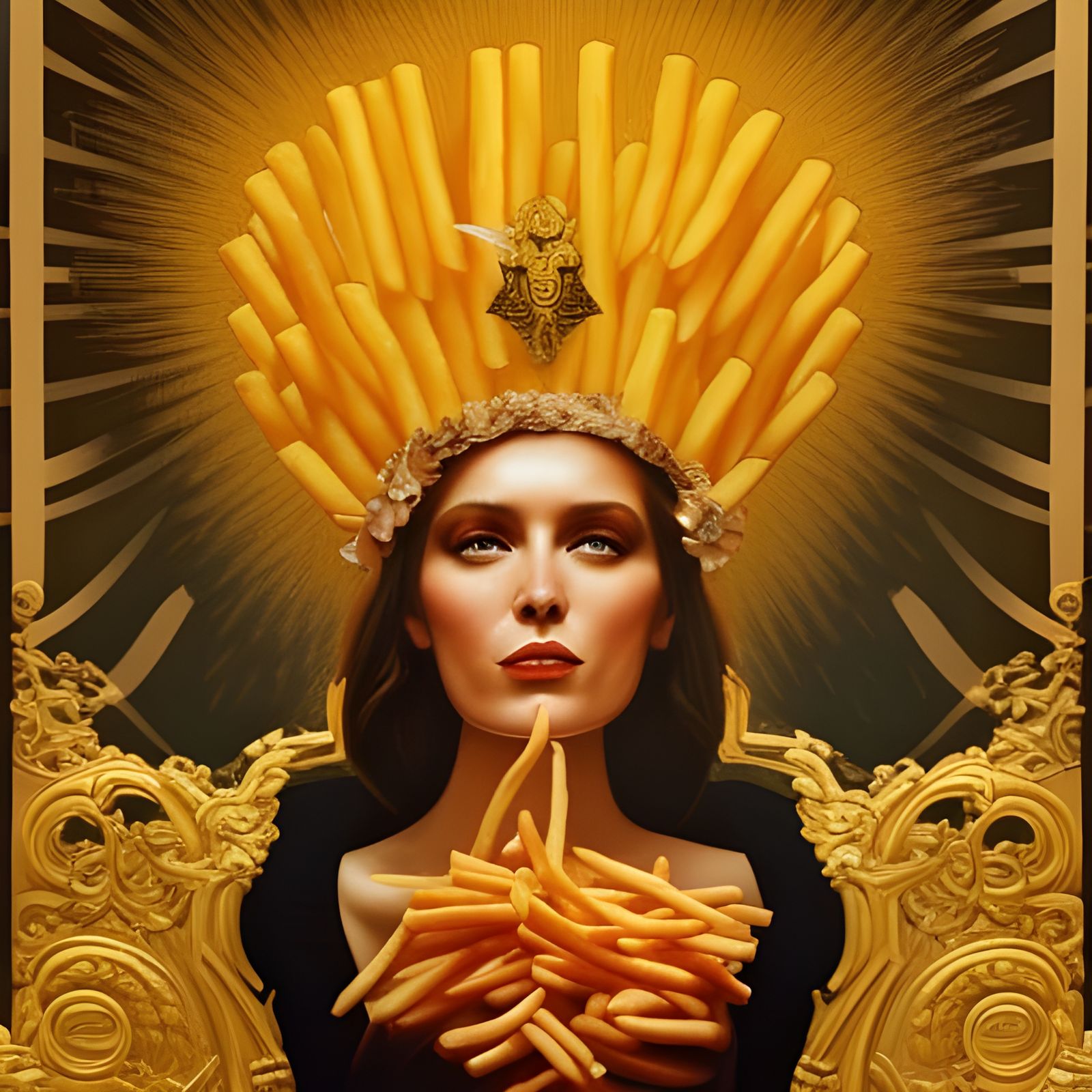 French Fry Goddess - AI Generated Artwork - NightCafe Creator