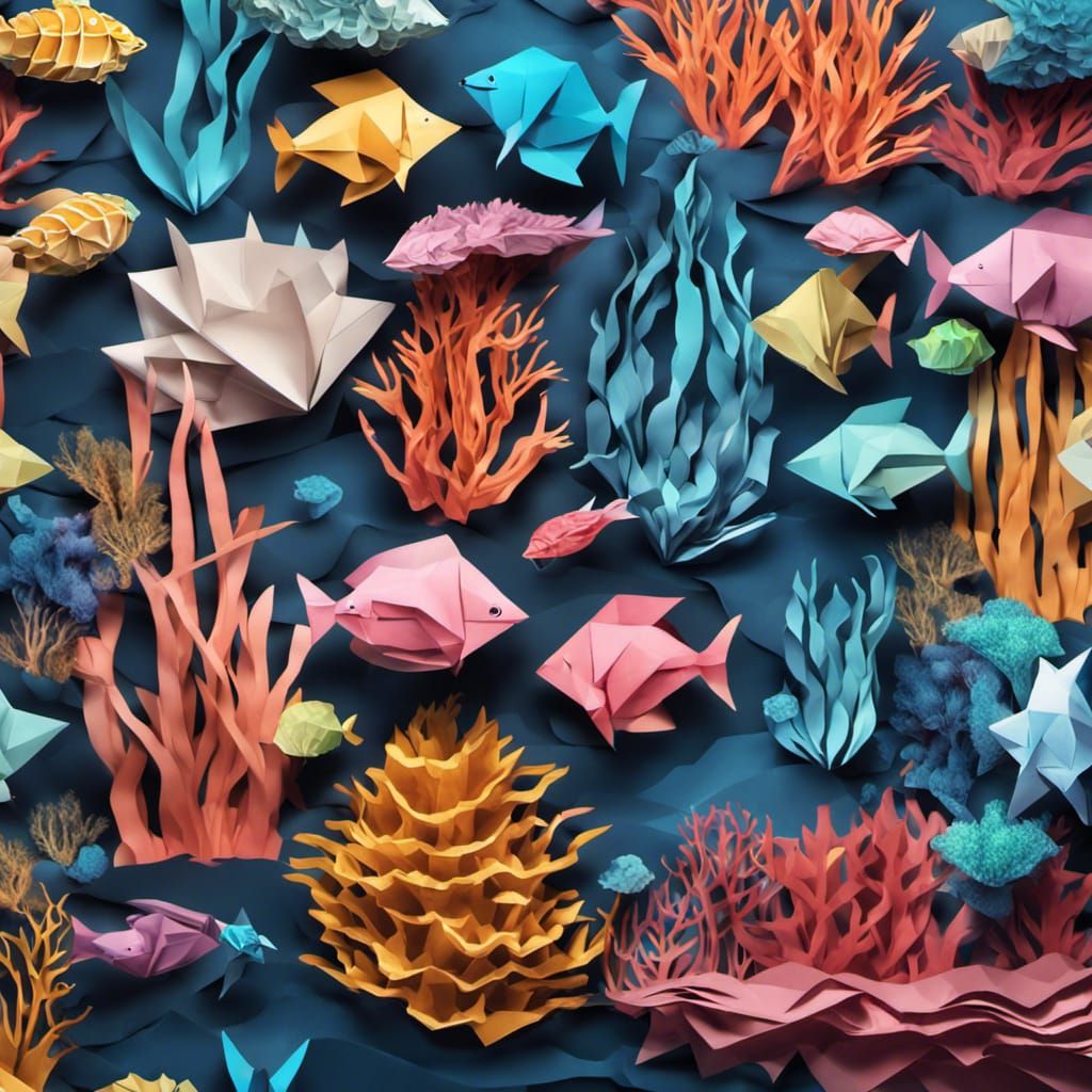 ORIGAMI REEF 1 - AI Generated Artwork - NightCafe Creator
