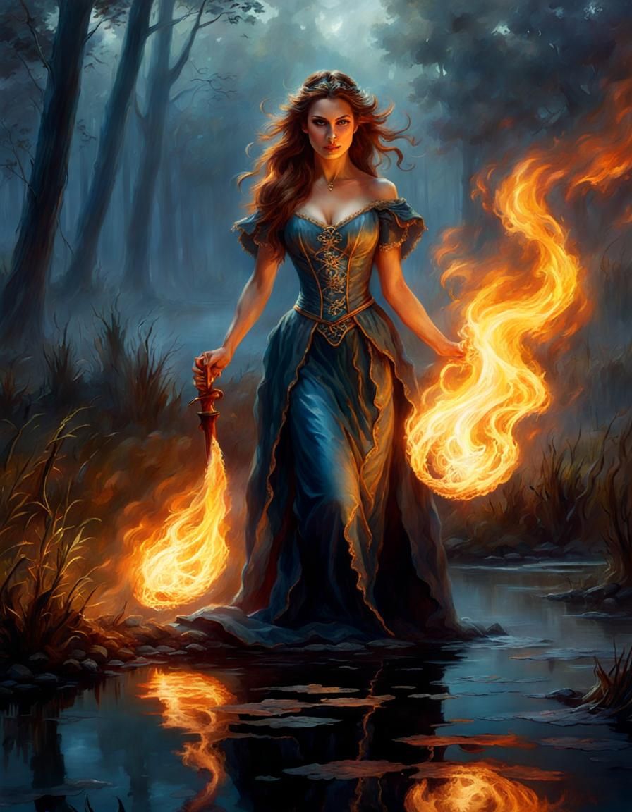 Wielding Fire - AI Generated Artwork - NightCafe Creator