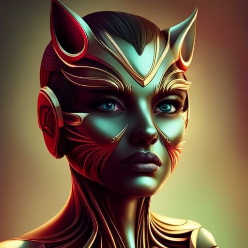 Cat Girl Robot 23 - AI Generated Artwork - NightCafe Creator