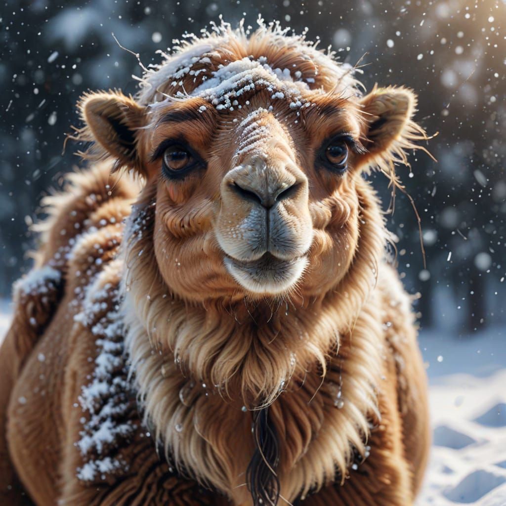 Snow Camel - Snowy Camel in Macro Realism