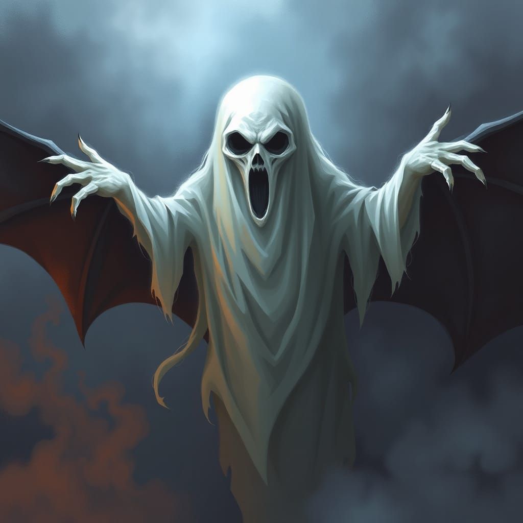 evil ghost - Ghostly Specter in Dark Elegance