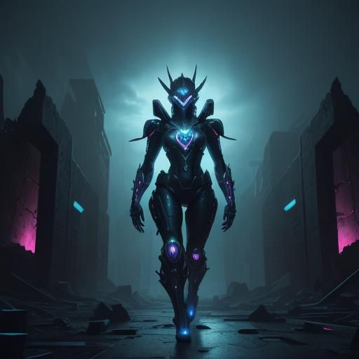 Cyberpunk Digimon Woman Unleashes Fury on Ancient ... - AI Art