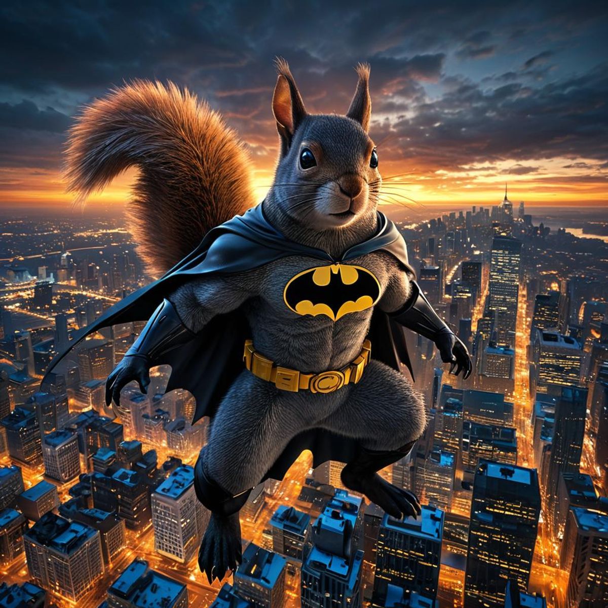A squirrel dressed as Batman - AI Generated Artwork - NightCafe Creator