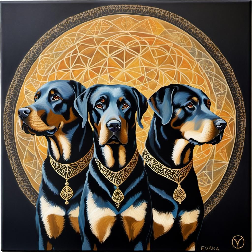"TRIO"Labrador retrievers - AI Generated Artwork - NightCafe Creator