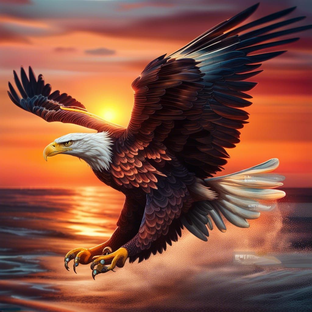 Phoenix spreading its wings above the sea - AI Generated Artwork ...